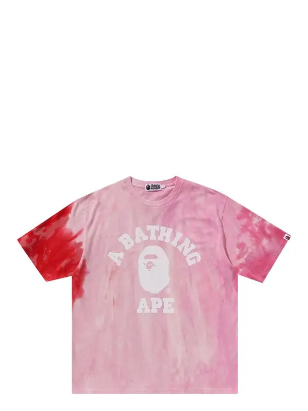 A BATHING APE Ice Dye College Relaxed Fit Tee - Pink