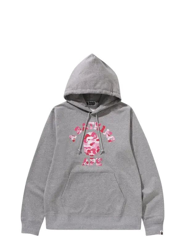 A BATHING APE Abc Camo College Pullover Hoodie - Grey