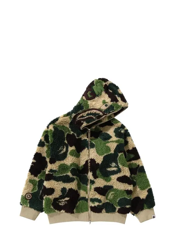 BAPE Abc Camo Boa Shark Relaxed Fit Full Zip Hoodie - Green