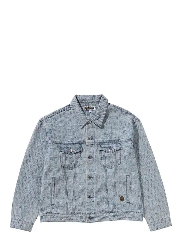 BAPE Jacquard Denim Trucker Jacket - Blue