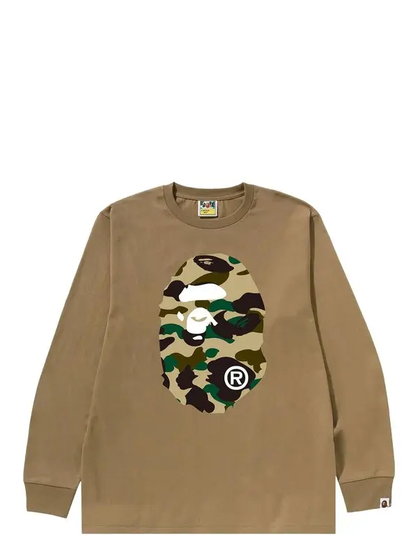 A BATHING APE 1st Camo Big Ape Head Long-sleeve Tee - Tan