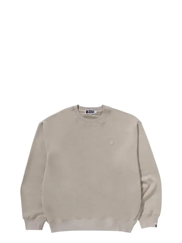 A BATHING APE One Point Relaxed Fit Crewneck Sweatshirt - Tan