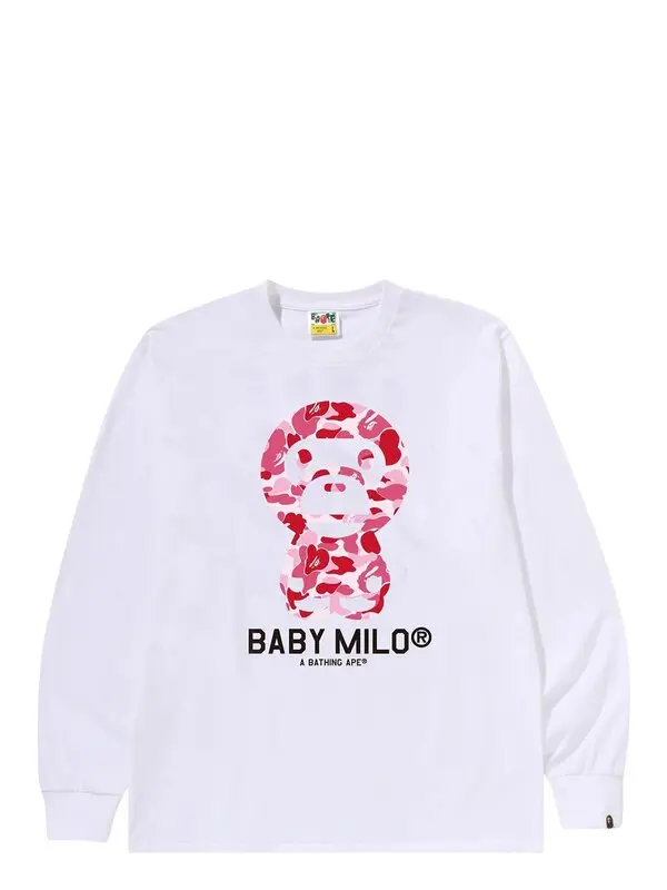 A BATHING APE Abc Camo Baby Milo Long-sleeve Tee - White