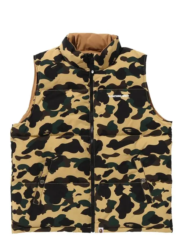 A BATHING APE 1st Camo Reversible Down Vest - Yellow