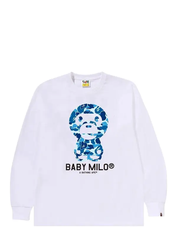 A BATHING APE Abc Camo Baby Milo Long-sleeve Tee - White