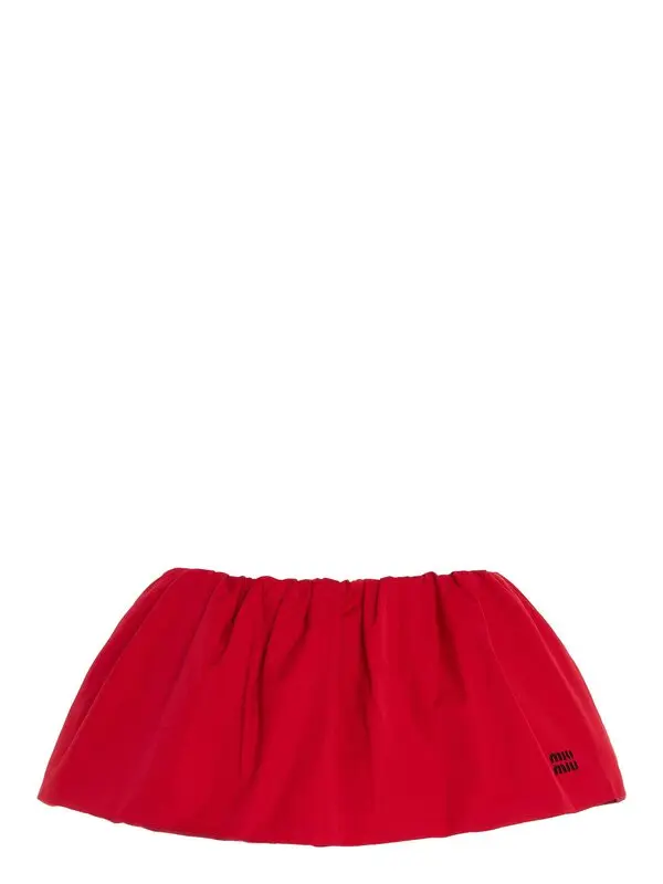 Miu Miu Cotton Poplin Mini Skirt - Red