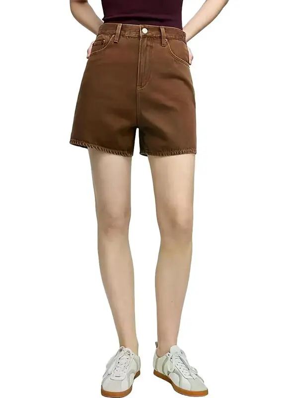 HEY JOANIE Easy Buckle Shorts - Brown