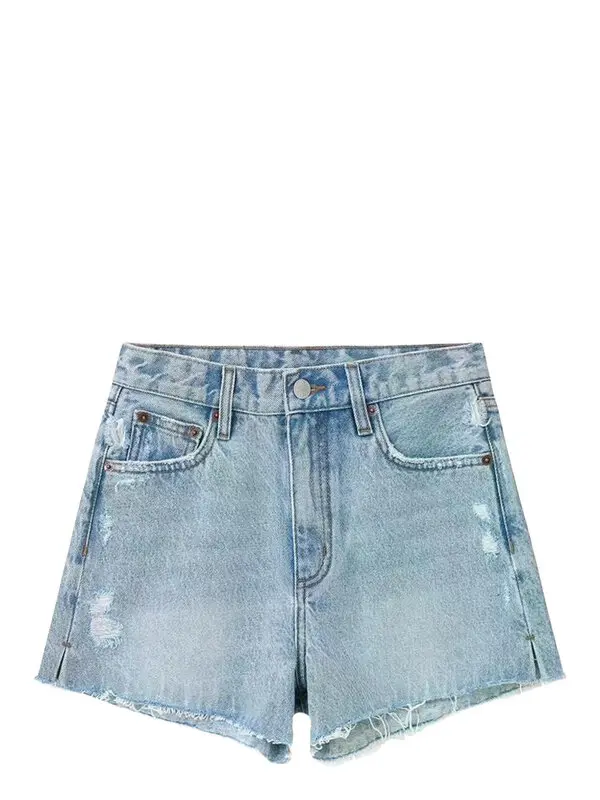 HEY JOANIE Distressed Denim Shorts - Blue
