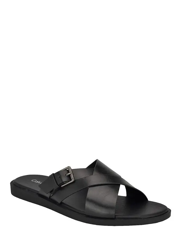 Calvin Klein Criss-cross Strap Sandals - Black
