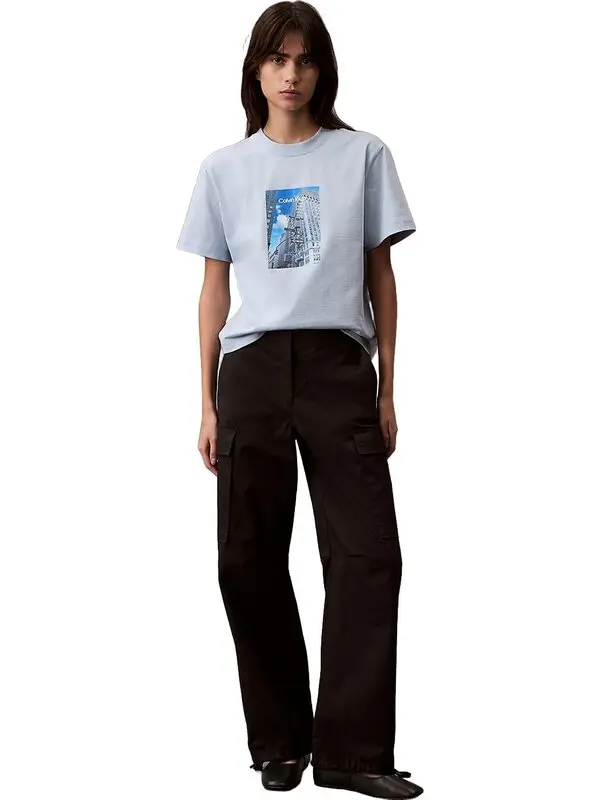 Calvin Klein Cityscape Graphic Boxy T-shirt - Niagara Mist