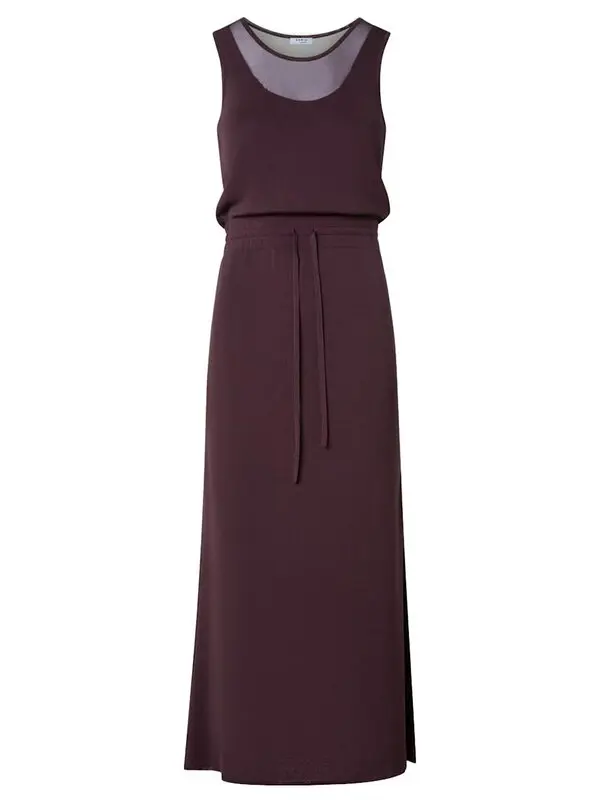 Akris Sleeveless Layered Viscose Knit Midi Dress - Blackberry