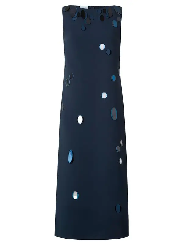Akris Sequin-embellished Crepe Midi Dress - Navy