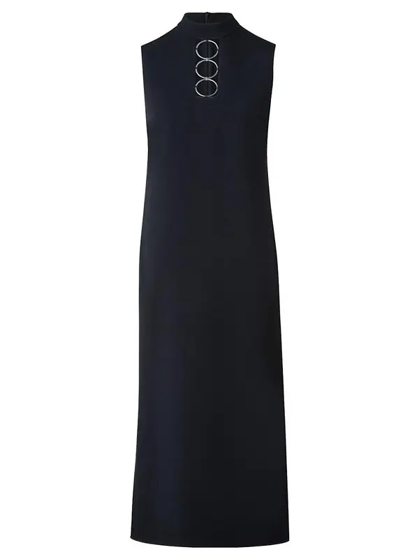Akris Cutout Ring Hardware Wool Dress - Black