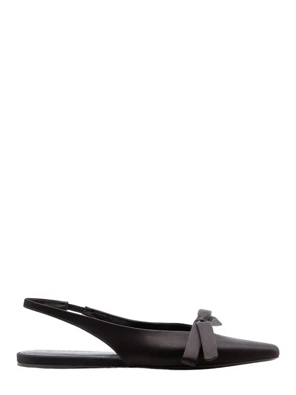 Balenciaga Bow-detailed Satin Slingback Pumps - Black