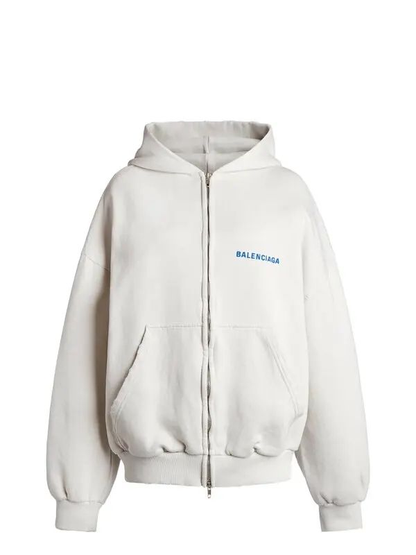 Balenciaga Zip-up Cotton Hoodie - Multi