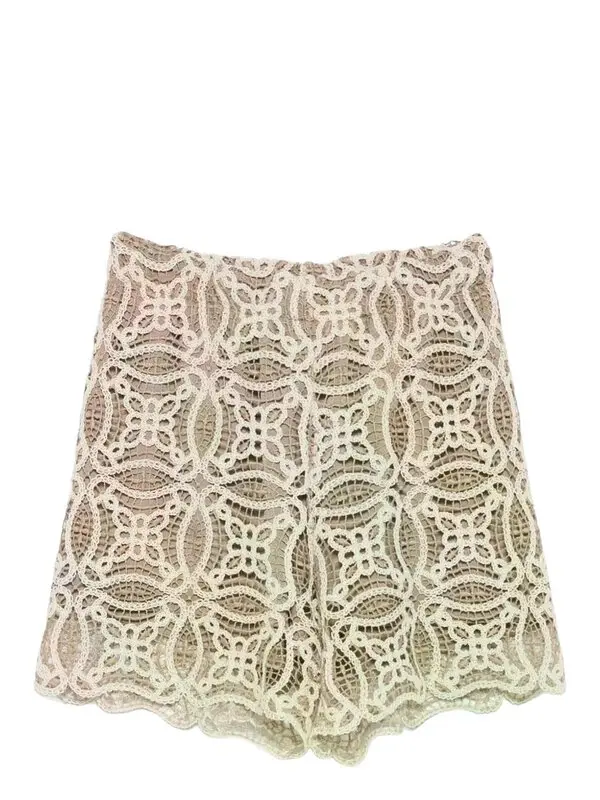MOUTAKI Embroidered-lace Shorts - Neutrals