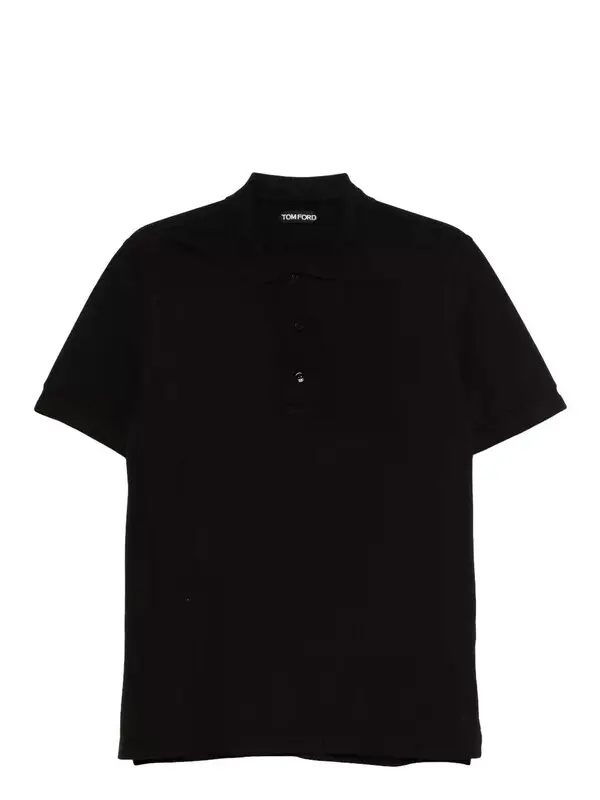 TOM FORD Piqué Polo Shirt - Black