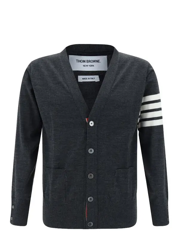 Thom Browne Virgin Wool Cardigan - Grey