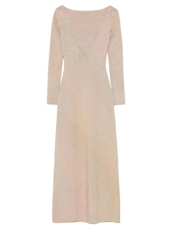 Max Mara Boat-neck Flared Dress - Neutrals