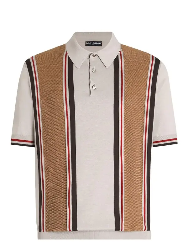Dolce & Gabbana Satin Silk Polo Shirt - Multicolor