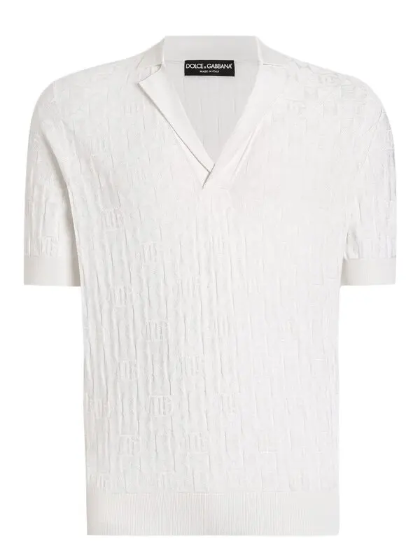 Dolce & Gabbana Satin Silk Polo Shirt - White