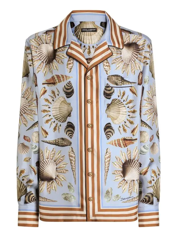 Dolce & Gabbana Shell-print Silk Twill Vanity Shirt - Multicolor