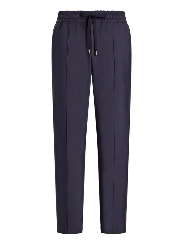 Dolce & Gabbana Silk And Gabardine Jogging Trousers - Blue