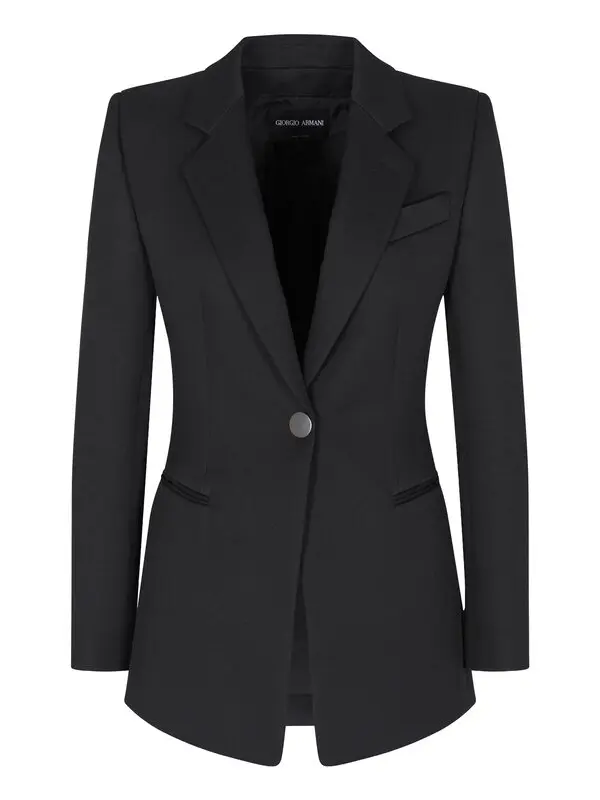 Giorgio Armani Technical Scuba Single-breasted Jacket - Black