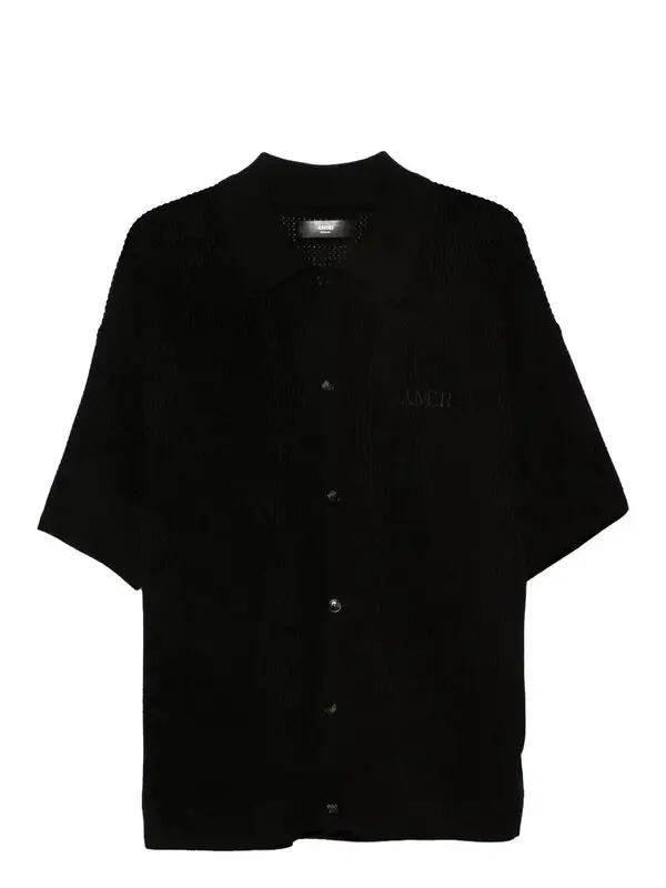 Amiri Crochet-knit Mesh Shirt - Black