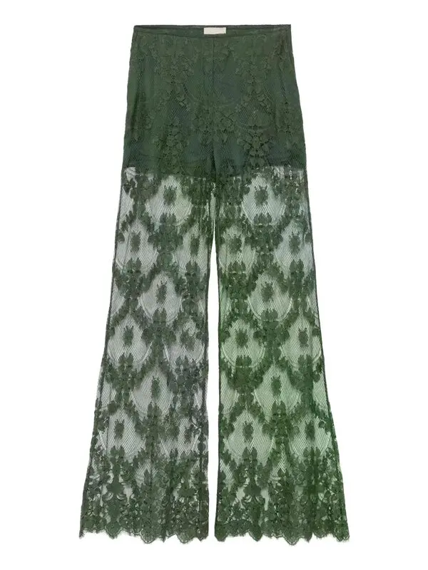 Elie Saab Silk Trousers - Green