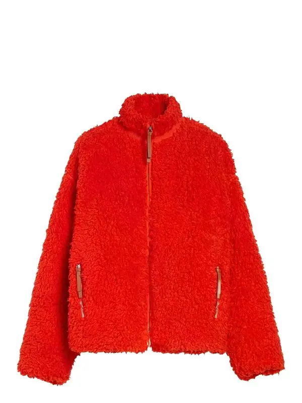 JIL SANDER Cotton Fleece Jacket - Red