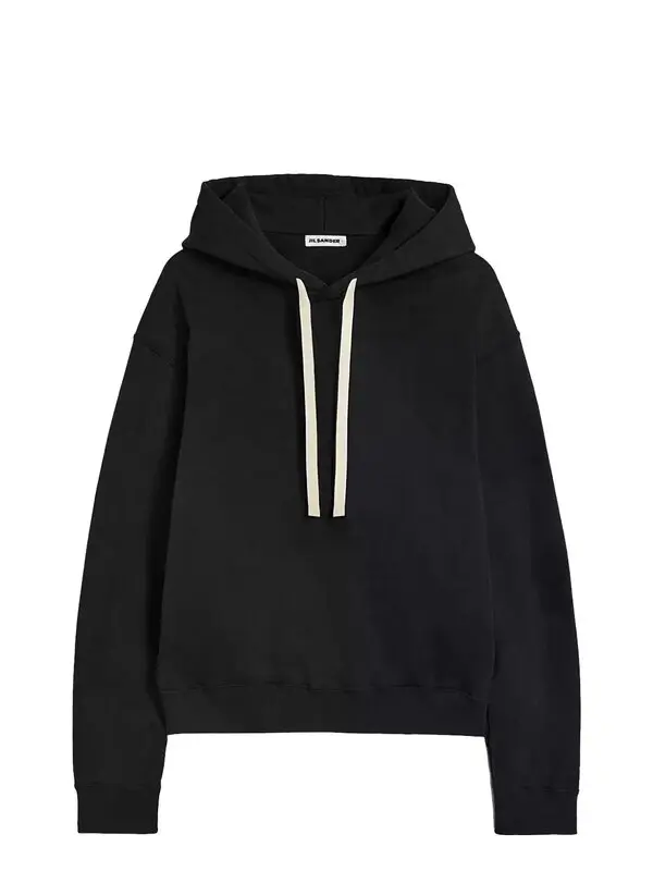 JIL SANDER Cotton Terry Hoodie - Black