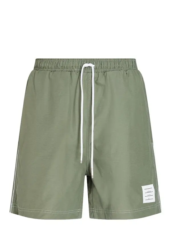 Thom Browne Cotton-blend Ripstop Drawstring Shorts - Sage Green