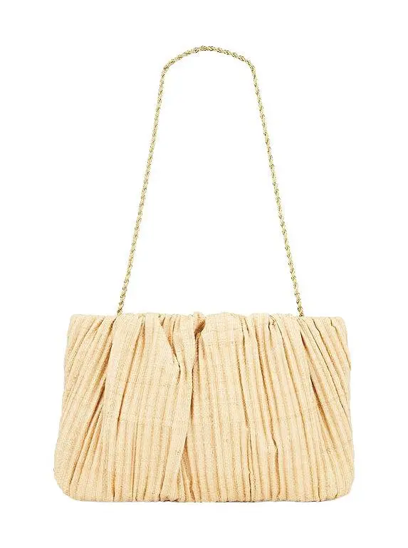LOEFFLER RANDALL Brit Flat Pleated Pouch - Natural