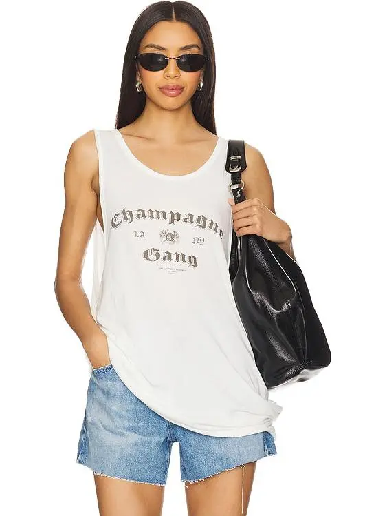 THE LAUNDRY ROOM Champagne Gang Tank Top - White