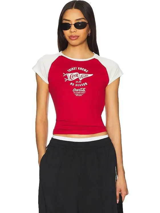 THE LAUNDRY ROOM Thirst Knows No Season Raglan Tee - Red & White