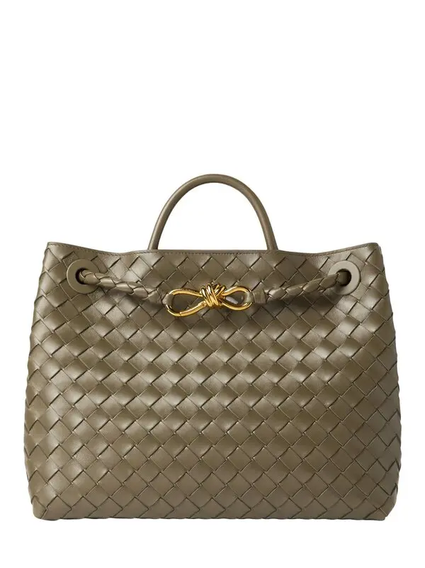 Bottega Veneta Andiamo Medium Intrecciato Leather Tote - Green