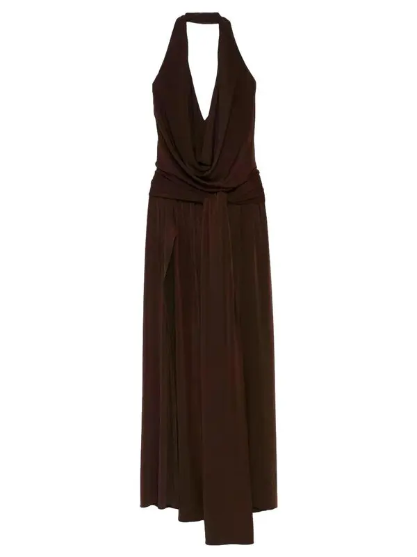 NISSA Halterneck Dress - Brown