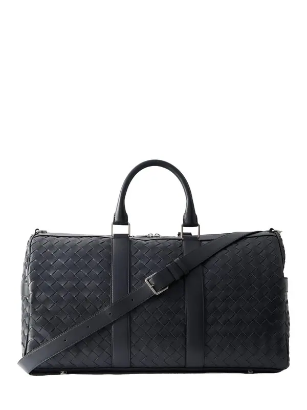 Bottega Veneta Intrecciato Leather Weekend Bag - Gray