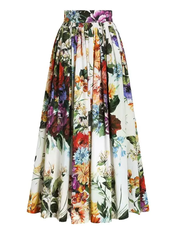 Dolce & Gabbana Floral-print Maxi Skirt - White