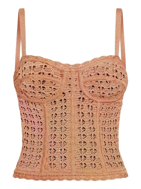 Dolce & Gabbana Crochet-knit Top - Pink