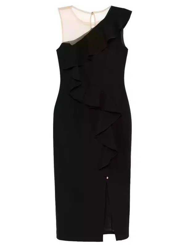 NISSA Asymmetric Dress - Black