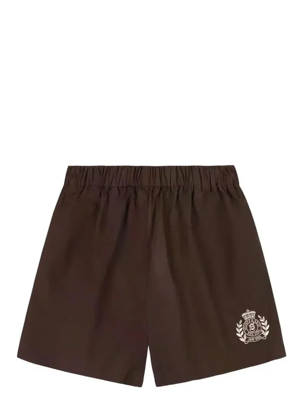 SPORTY & RICH H&w Crest Shorts - Brown