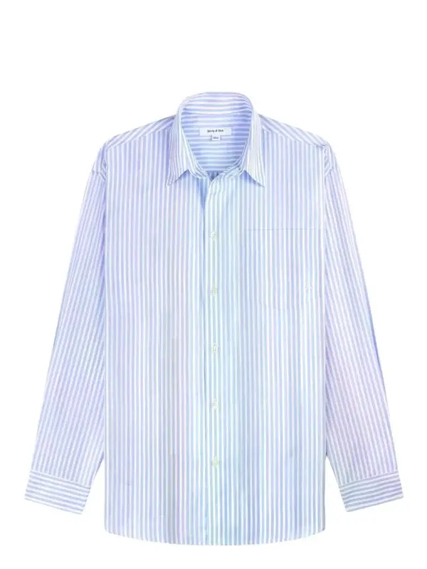 SPORTY & RICH Striped Button-down Shirt - Blue