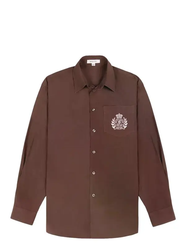 SPORTY & RICH H&w Crest Shirt - Brown