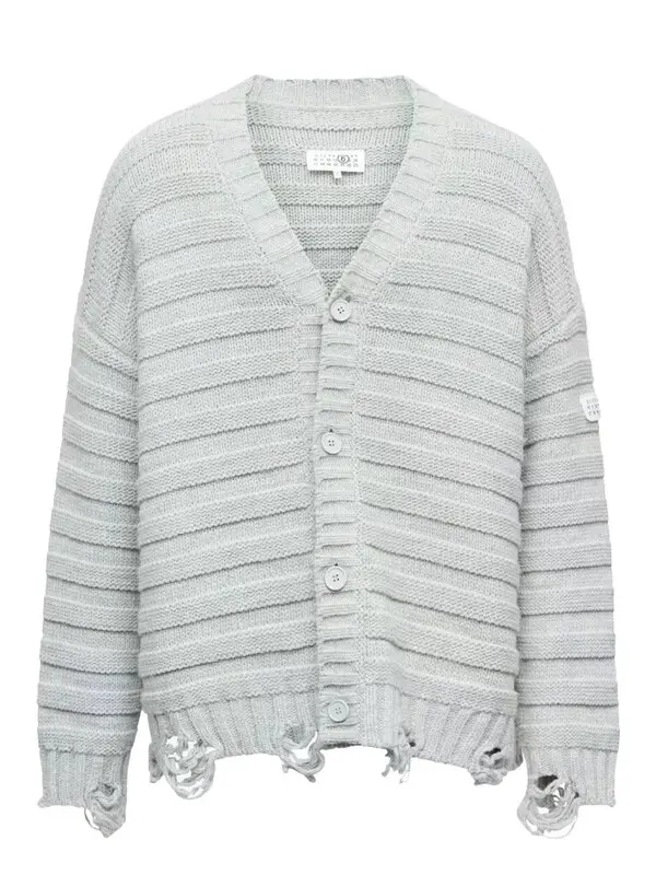 MAISON MARGIELA Ribbed Button-up Cardigan - Grey