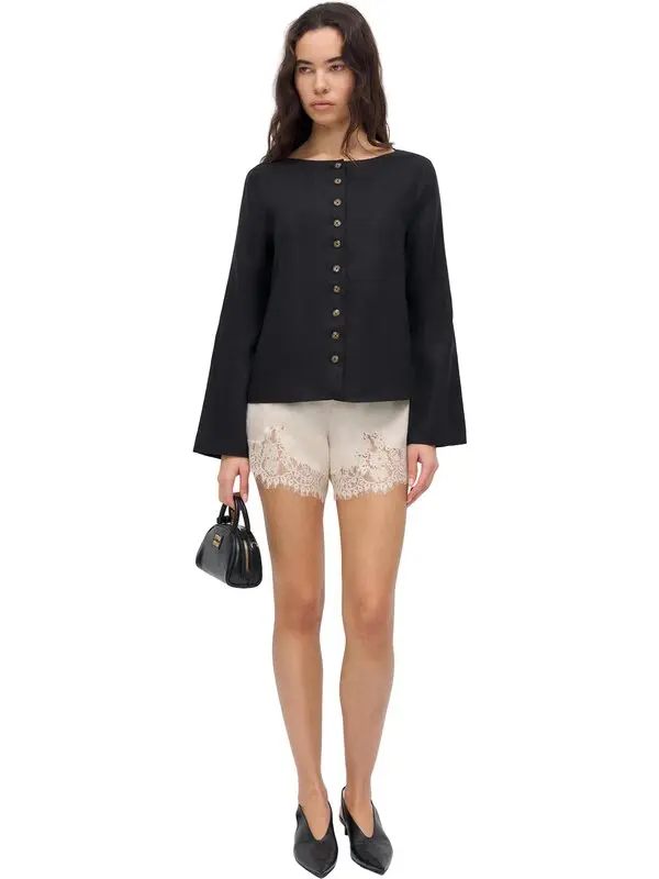 REFORMATION Lucia Linen Jacket - Black