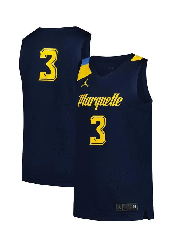 JORDAN BRAND Marquette Golden Eagles #3 Replica Basketball Jersey - Navy