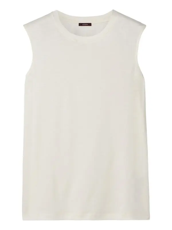 JOSEPH Cotton And Silk-blend Jersey Tank - Ivory
