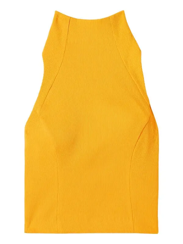 TOLU COKER Open-back Cropped Tank - Yellow